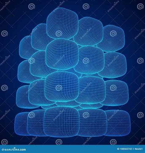 Wireframe Mesh Cube Stock Vector Illustration Of Element 108565742