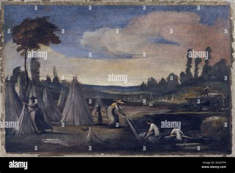 Guercinos Extraction Of Hemp From The Soak Depicts Workers Engaged