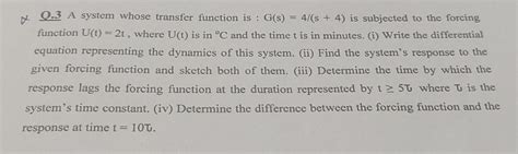 solved q 3 a system whose transfer function is