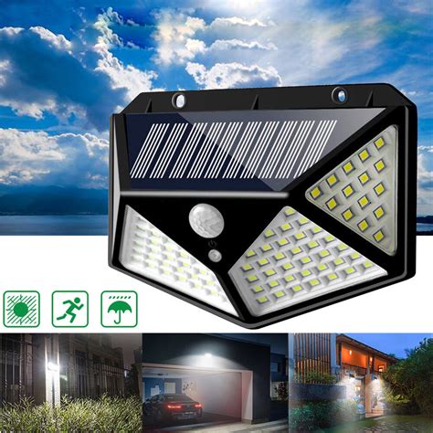 Arilux® 100 Led Solar Powered Pir Motion Sensor Wall Light Outdoor