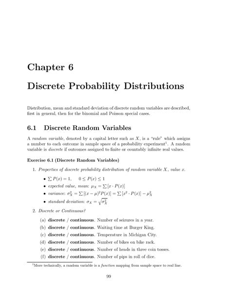 Chapter 6 Discrete Probability Distributions Exercises Statistics