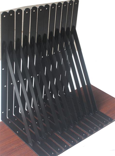 12 Pack L22 X H 12 Black Heavy Duty Shelf Brackets With Screws Metal Shelf Brackets Shelf