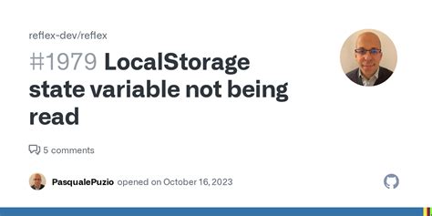 Localstorage State Variable Not Being Read · Issue 1979 · Reflex Dev
