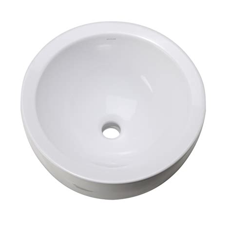 Decolav Classically Redefined White Vessel Round Bathroom Sink With