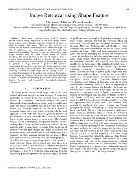 Pdf Image Retrieval Using Shape Feature