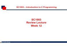Introduction To C Programming Review Lecture And Learning Course Hero