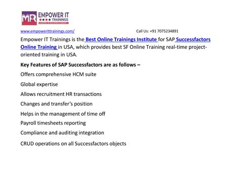 Sap Successfactors Online Training In Uk Pptx