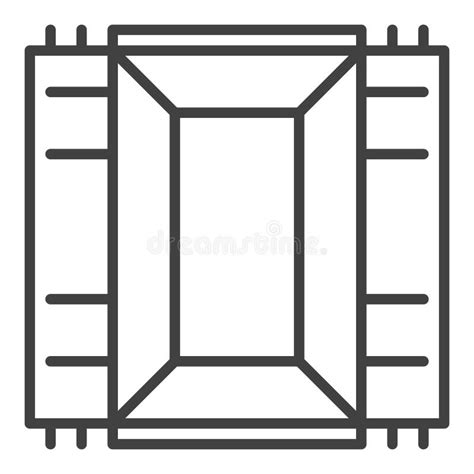 Vector Icon Of Opened Shipping Container In Linear Style Stock Vector Illustration Of Export