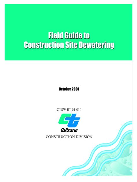 Dewatering Guide Pdf Clean Water Act Water Pollution