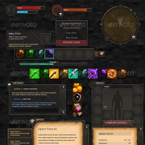 Rpg Game User Ui Templates Graphicriver