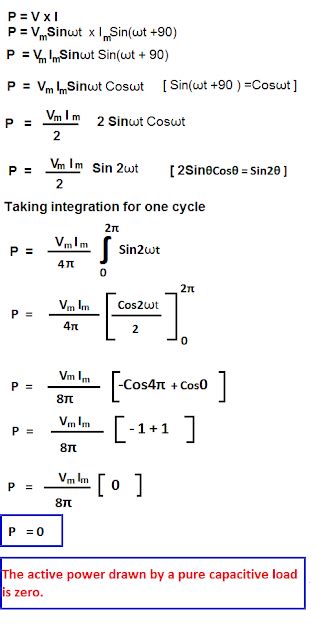 Why Power In Pure Inductive And Pure Capacitive Circuit Is Zero
