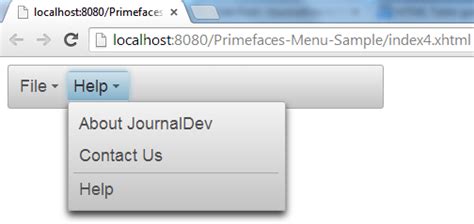 Primefaces Menu Menubar Menubutton Tieredmenu Slidemenu Example Digitalocean