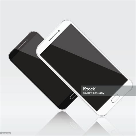 스마트폰입니다 스마트폰 흑인과 백인입니다 고립 된 스마트폰입니다 벡터 일러스트 레이 션 0명에 대한 스톡 벡터 아트 및 기타 이미지 Istock