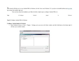 Installing Android Sdk On Net Beans PPT