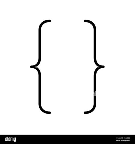 Curly Braces Icon For Graphic Design Isolated On White Background Brackets Symbolic Elements