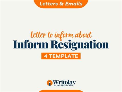 Inform Resignation Letter 4 Templates Writolay
