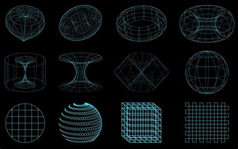 Premium Vector 3d Set Retro Futuristic Spapes Blue Trip Elements On