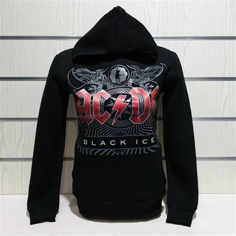 Нов дамски суичър с дигитален печат на музикалната група Acdc Black