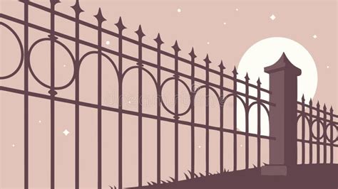 Ornate Wrought Iron Fence Classical Barrier Vector Graphic Generative Ai Stock Vector