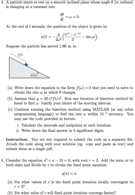 4 a particle starts at rest on a smooth inclined