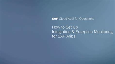 How To Set Up Integration And Exception Monitoring For Sap Ariba Debadatta Dash