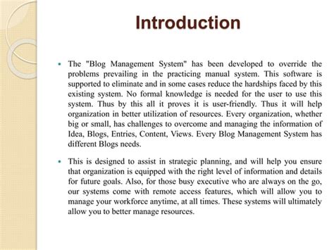 Blog Management System Pptx Computer Software And Applications