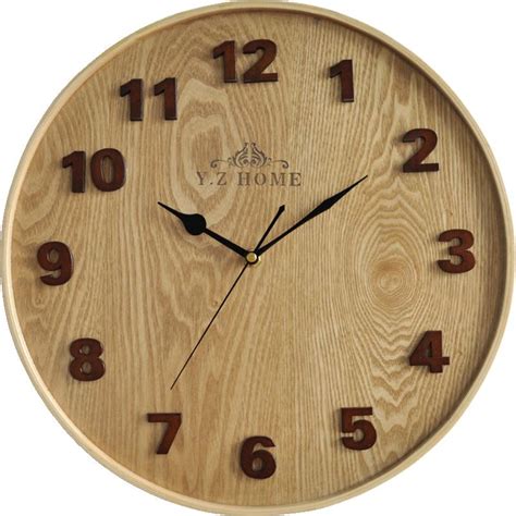 实木中式挂钟客厅卧室墙壁挂表静音时钟简约创意装饰钟表石英壁钟 虎窝淘