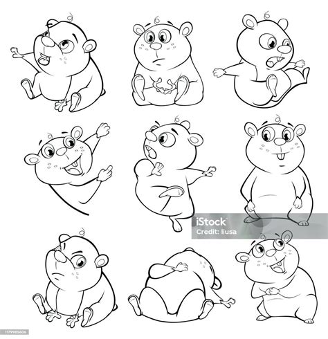 당신이 디자인 및 컴퓨터 게임을위한 귀여운 만화 캐릭터 기니 피그의 벡터 그림 색칠 공부 기니피그에 대한 스톡 벡터 아트 및 기타 이미지 기니피그 만화 감정 Istock