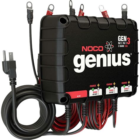 Genm3 Noco Genius 12v 24v 36v 12 Amp 3 Bank Marine On Board Battery