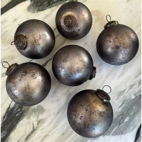 Vintage Pottery Barn Kugel Style Christmas Ornaments Set Of 6