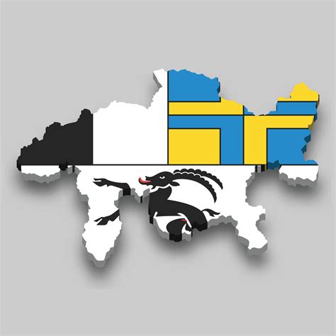 3d Isometric Map Of Grisons Is A Region Of Switzerland 22753778 Vector