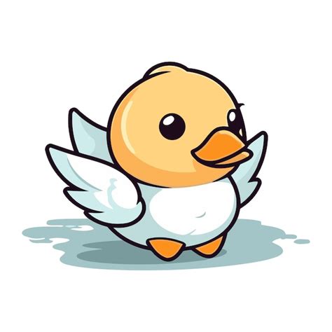 Ilustración Vectorial De Dibujos Animados De Patitos Lindos Aislados