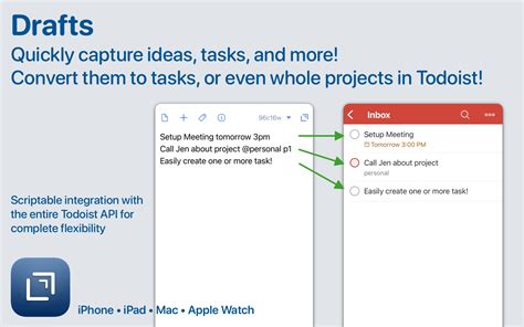 drafts todoist integrations