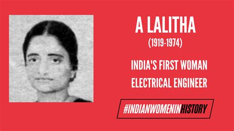 A Lalitha Indias First Woman Electrical Engineer Indianwomeninhistory