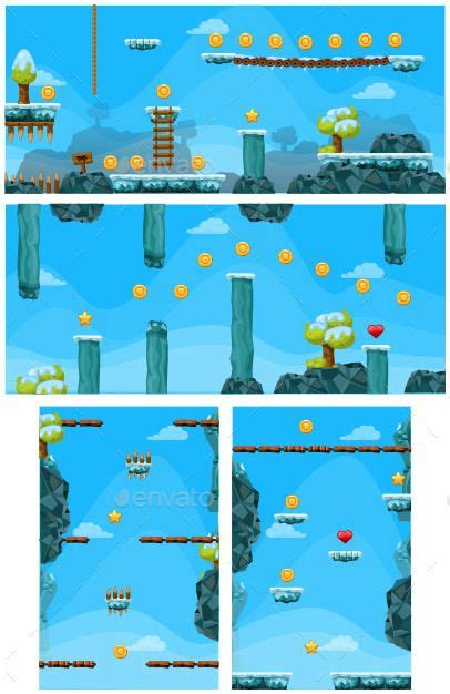 2d Ice Game Platformer Tilesets