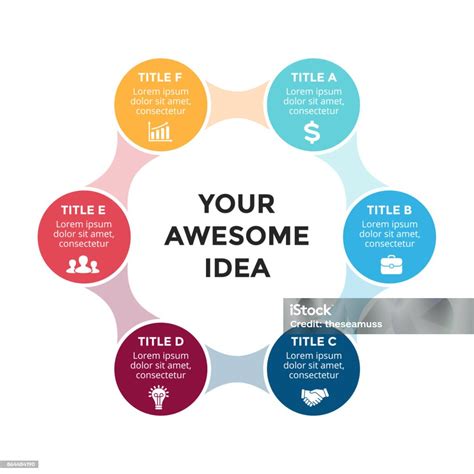 동그라미 화살표 Infographic 벡터 다이어그램 그래프 프레 젠 테이 션 차트 주기 6 옵션 부품 단계 비즈니스 개념 처리 6에 대한 스톡 벡터 아트 및 기타 이미지