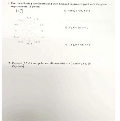 solved 1 plot the following coordinates and then find and