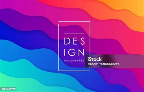 웨이브 추상 벡터 배경입니다 최소한의 모션 동적 패턴 디자인을 위한 밝은 생생한 무지개 색상의 물결 모양 레이아웃 무지개에 대한 스톡 벡터 아트 및 기타 이미지 Istock