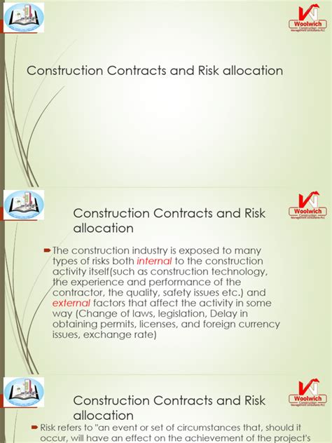 4 Construction Contracts And Risk Allocation Pdf