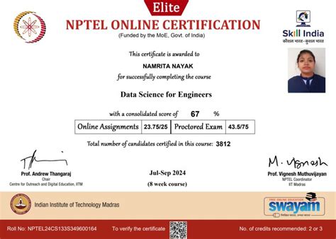 namrita nayak on linkedin datascience engineers nptel skillindia