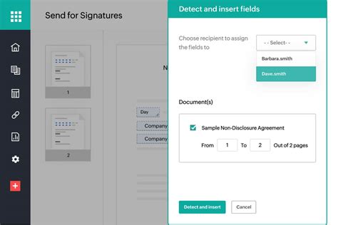 Automatic Field Detection Zoho Sign