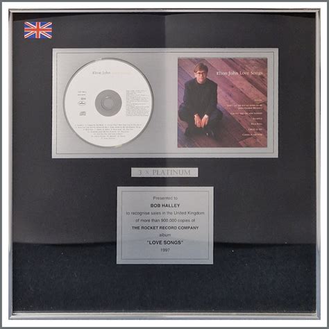 B45695 Elton John 1997 Love Songs Platinum Cd Award Uk Tracks