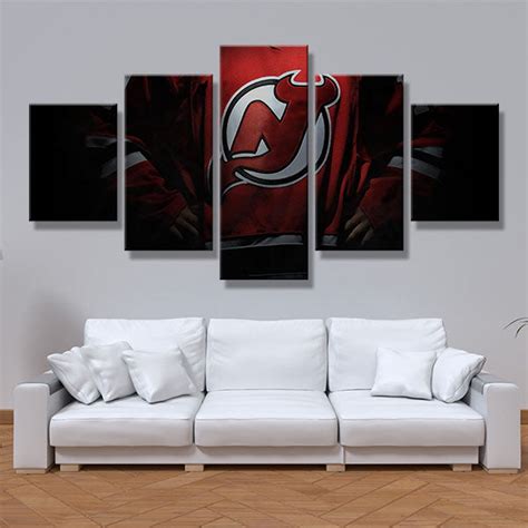 New Jersey Devils Glory Logo Emblem Canvas Wall Art Pencil Canvas