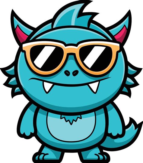 A Cartoon Blue Monster Wearing Sunglasses 52974538 Vector Art At Vecteezy