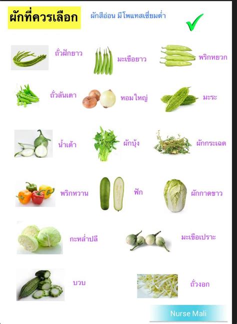 ผักที่ควรเลื ดูแลผู้ป่วยฟอกไตง่ายนิดเดียว กับ Nurse Mali Facebook