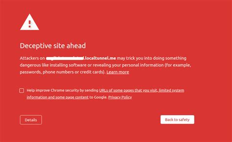Deceptive Site Ahead · Issue 331 · Localtunnellocaltunnel · Github