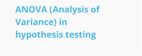 What Is Anova And How Is It Used In Hypothesis Testing By Dale Clifford Internet Stack