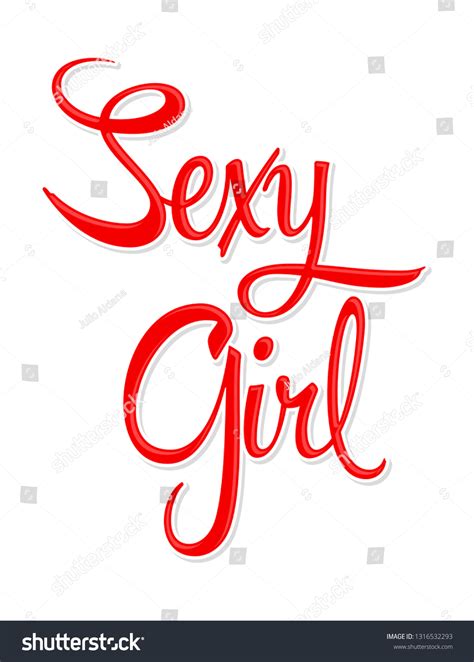 Sexy Girl Lettering Vector Emblem Illustration Stock Vector Royalty Free 1316532293