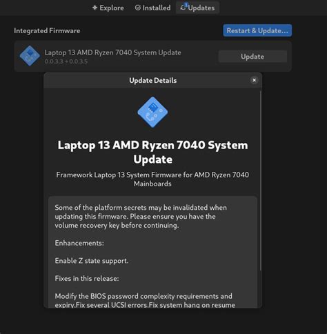 Fedora Offering Me The 305 Bios As A System Update Rframework