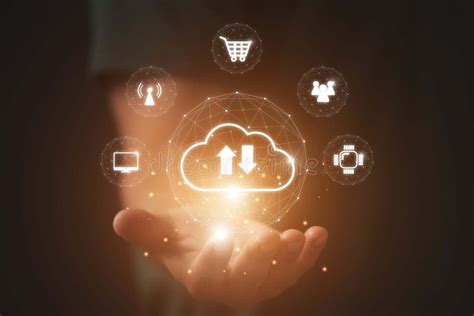 Cloud Computing Technology Internet Storage Network Concept Data Cloud In The Hand Stock Image